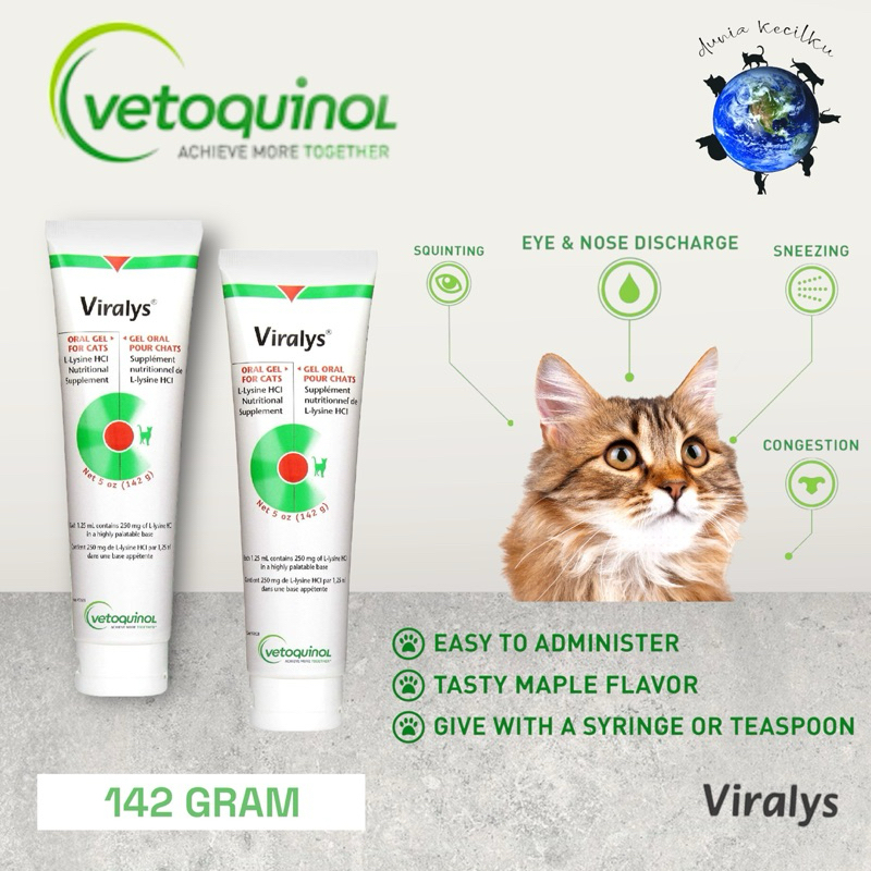 Jual Viralys Gel Vetoquinol Lysine Suplemen Imunitas & Napsu Makan ...