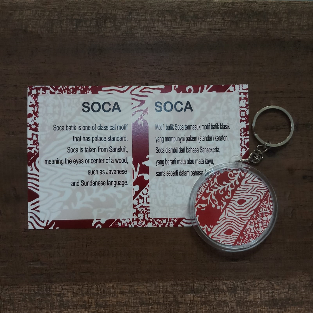 Jual Souvenir Gantungan Kunci Batik Jogja Keychain Motif Soca Merah ...