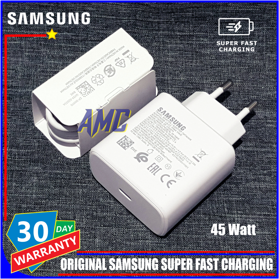 Jual Charger Samsung 45 Watt ORIGINAL 100% Super Fast Charging C to C ...