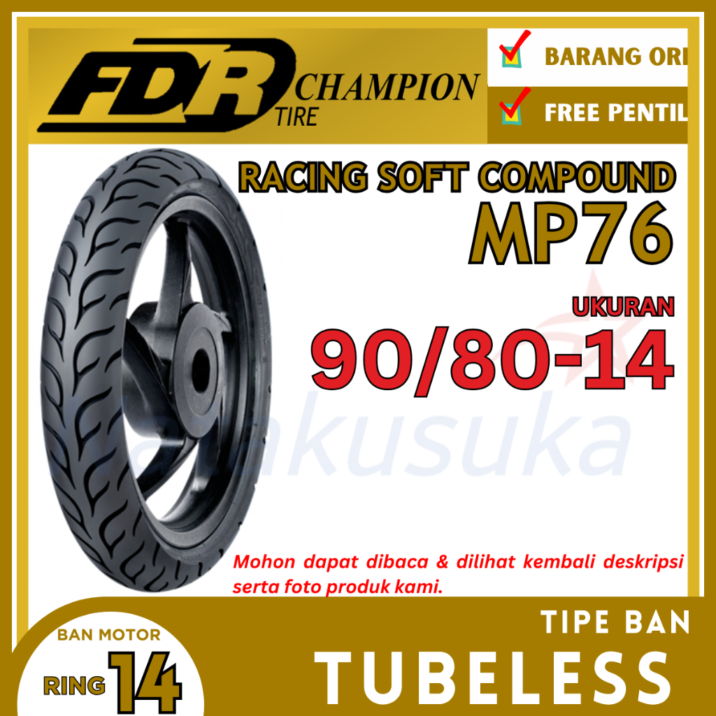 Jual FDR Soft Comp. Sport MP76 90/80 - 14 Tubeless (TL) | Shopee Indonesia