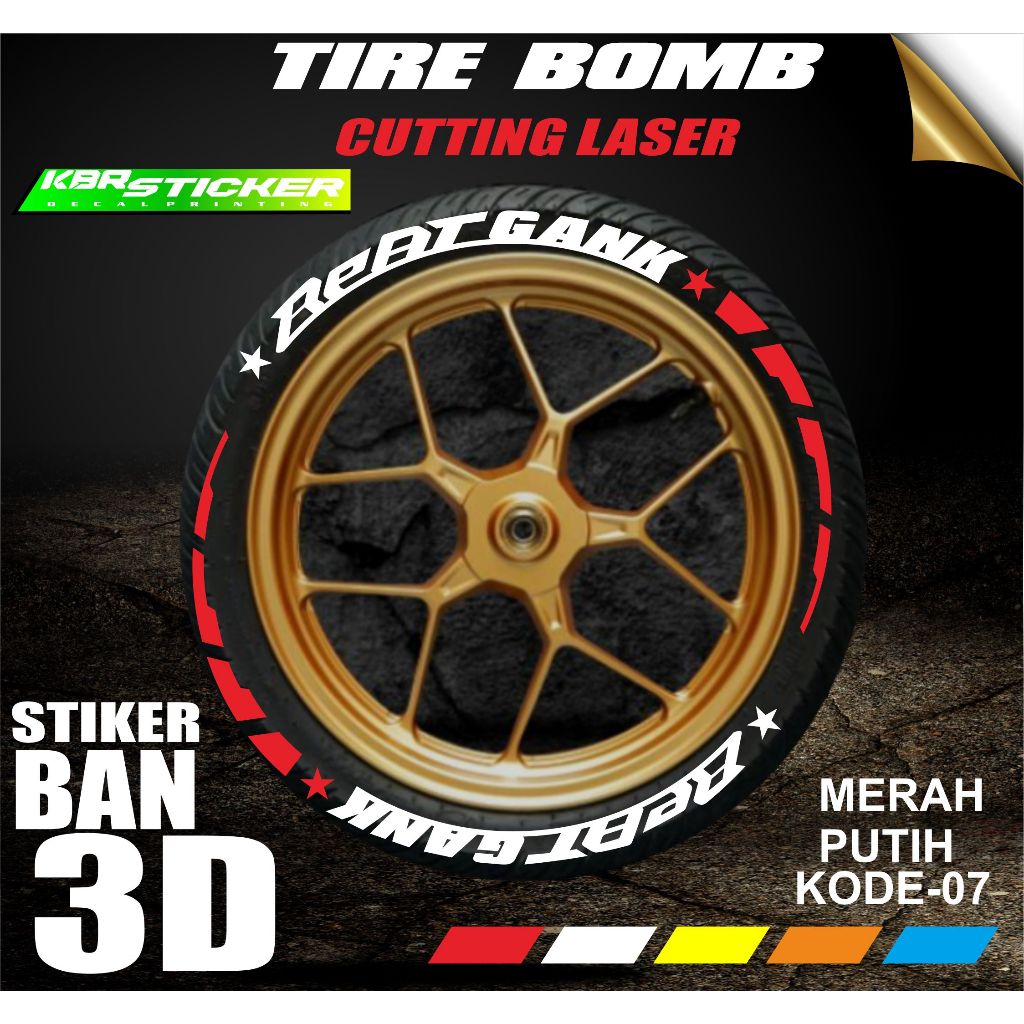 Jual Sticker Ban / Font Ban / Tire Bomb / 3D stiker ban ( BEAT GANK ...