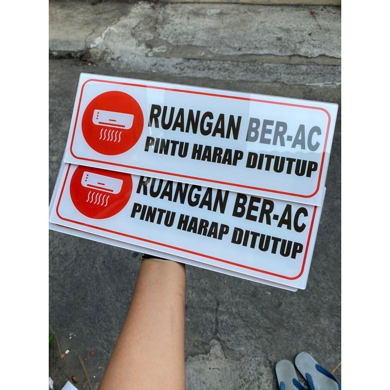 Jual akrilik ruangan ber ac pintu harap ditutup | Shopee Indonesia