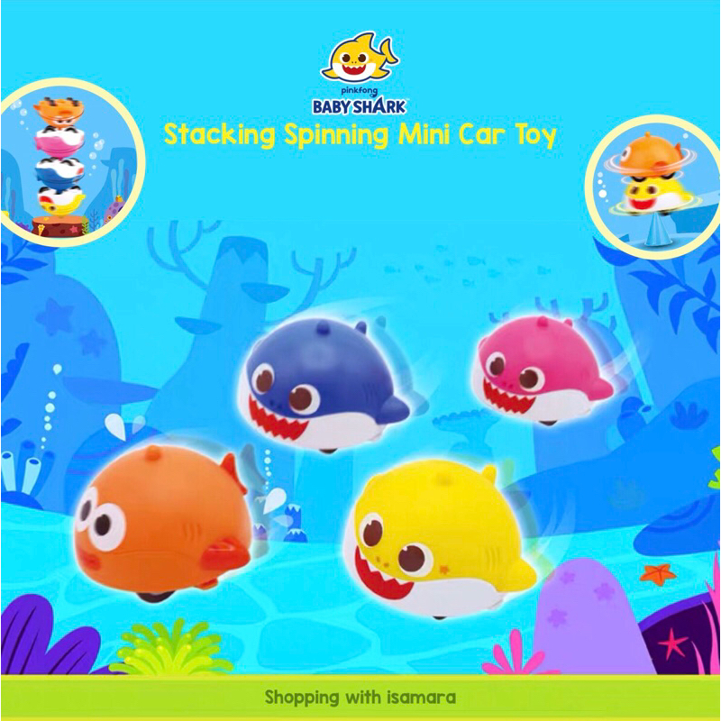 Jual Pinkfong Baby Shark Stacking Spinning Mini Car Toy / Mainan ...
