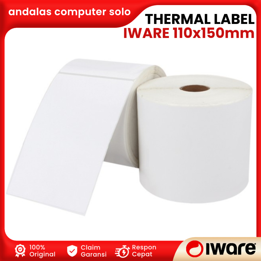 Jual Kertas Thermal Label Stiker Barcode 1 ROLL 500pcs IWARE Direct ...