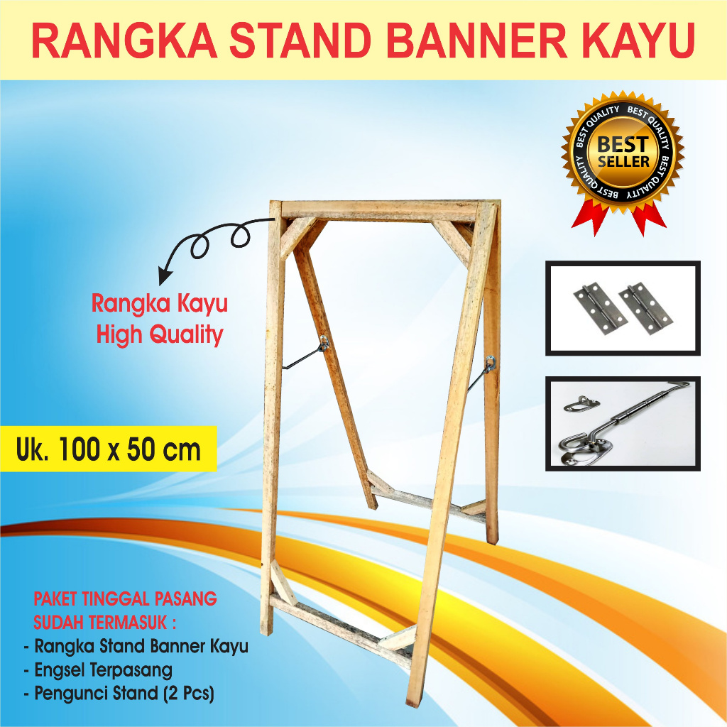 Jual Rangka Banner | Stand Banner Kayu | Standing Banner | Stand Dua ...