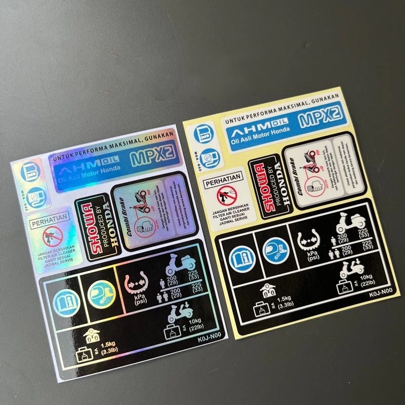 Jual stiker sticker peringatan penting honda matic new baru set ...