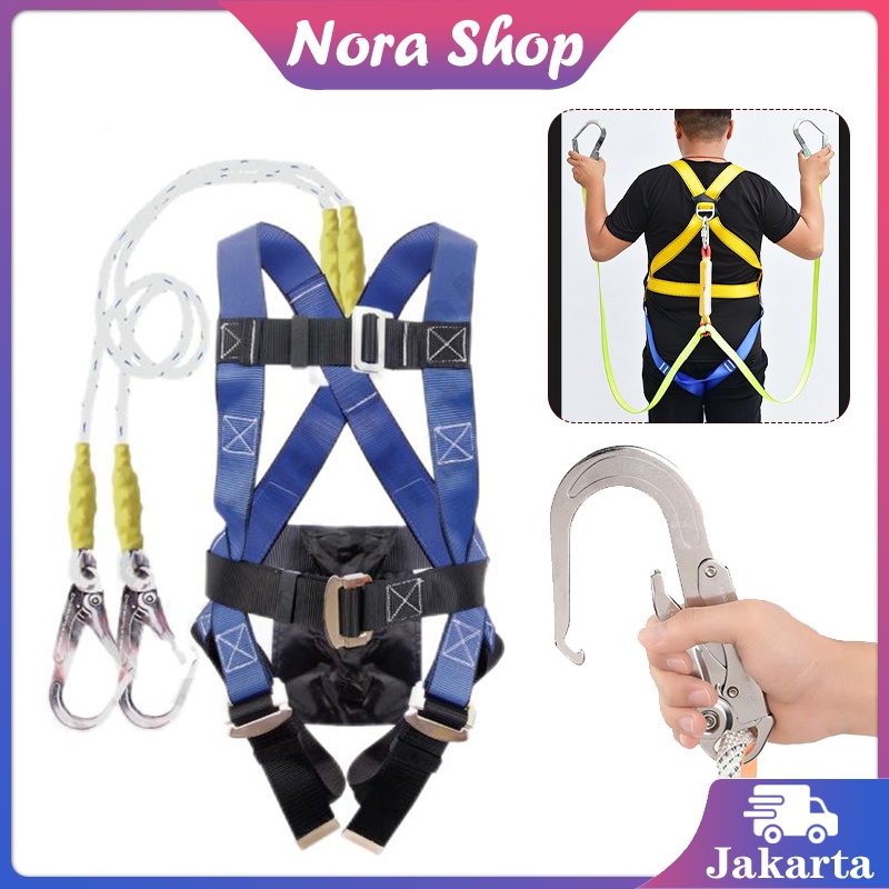 Jual Safety Full Body Harness Safety Harness Body Harness Double Hook ...