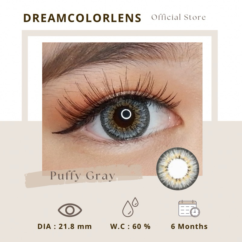Jual Softlens Puffy 3 Tones Gray / Grey / Abu Normal Minus Beda Minus ...