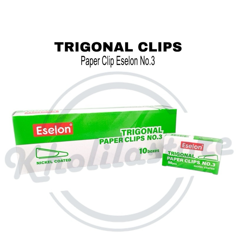 Jual (1 box) Trigonal Clips Paper Clip No. 3 Eselon isi 10 pak kecil ...