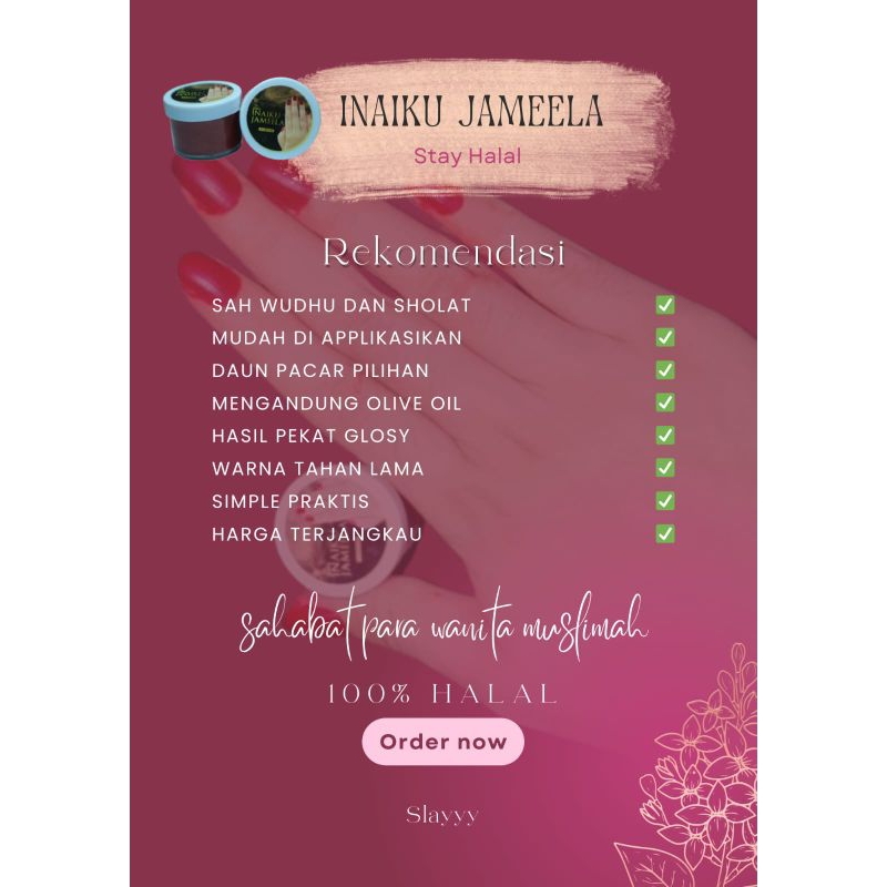 Jual INAIKU JAMEELA henna aman sah untuk sholat | Shopee Indonesia