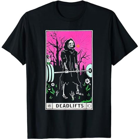 Jual BAJU KAOS Funny Tarot Card Deadlifts Gym Workout Occult Reader ...