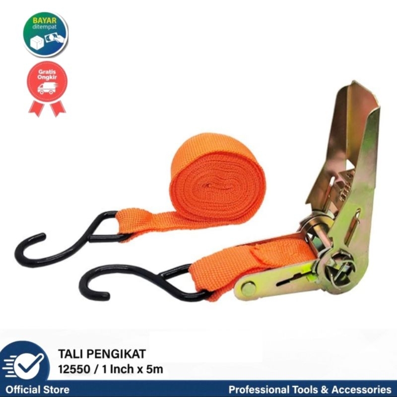 Jual Tali Pengikat Box Sound system 5 meter 1 inchi Orange Ratchet tie ...