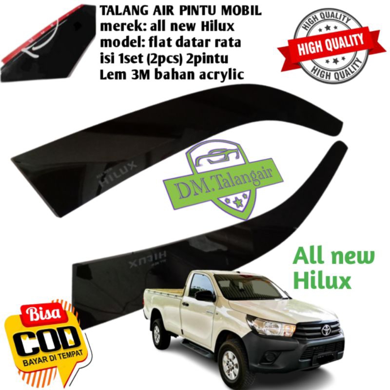 Jual talang air mobil All New Hilux Single Cabin 2015-2024 model flat datar rata 2pintu | Shopee ...