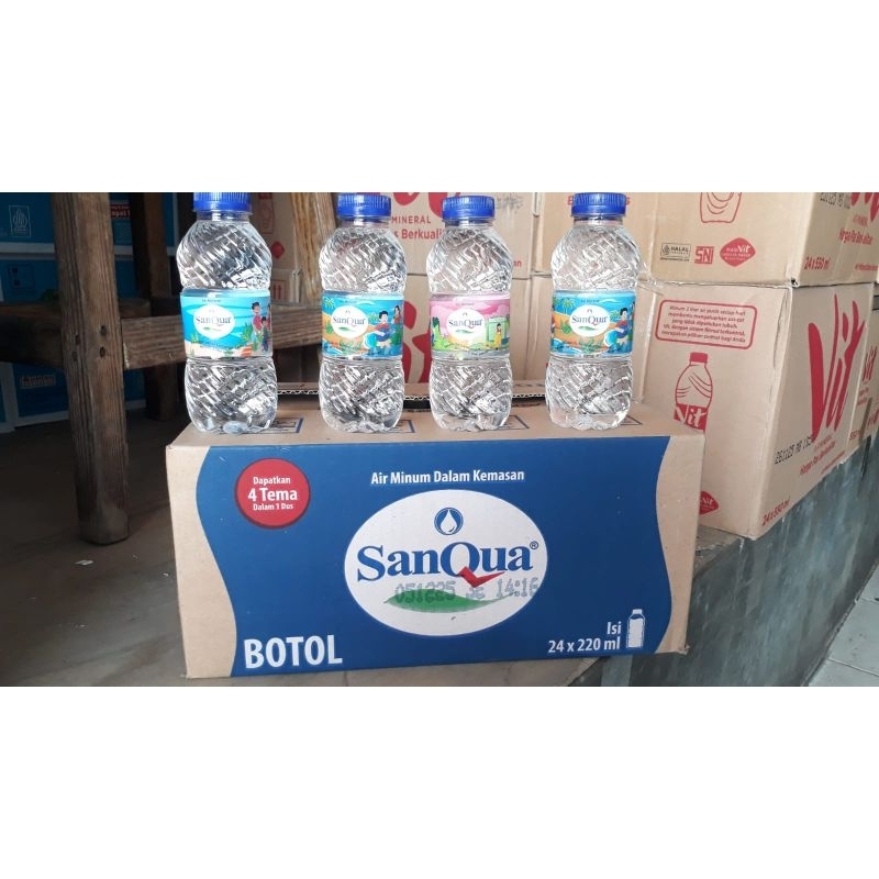 Jual Sanqua Air Mineral Botol Mini Kecil 220ml 220 ml isi 24pcs via ...