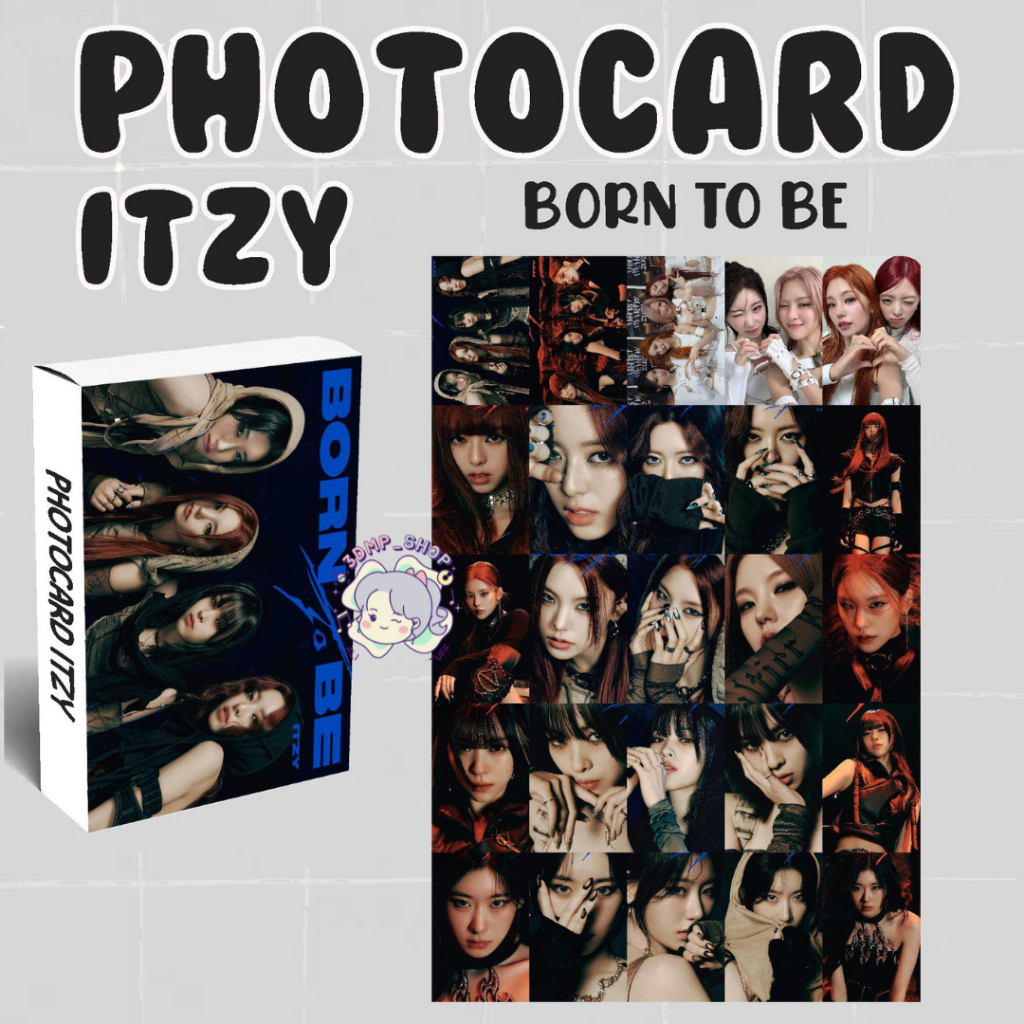 Jual [25 lembar] Photocard Lomo Photo card Lomocard ITZY Gold Born To Be Cheshire Blah blah blah ...