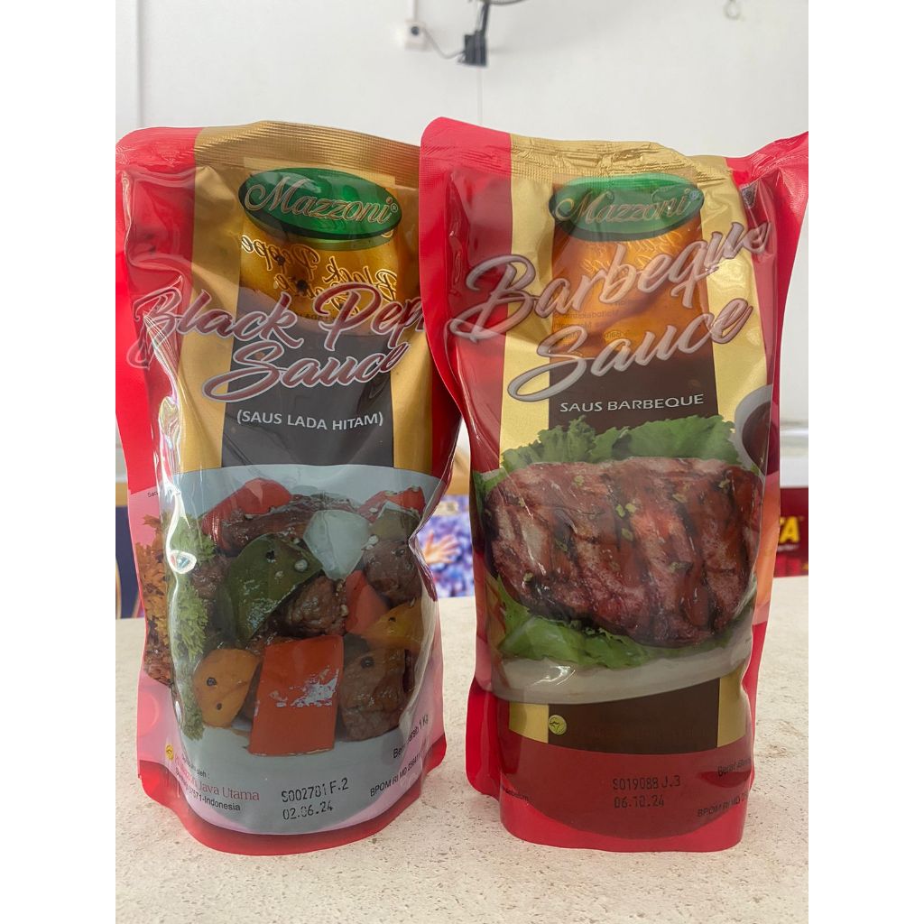 Jual Mazzoni Saus Barbeque BBQ & Black paper 1 KG | Shopee Indonesia