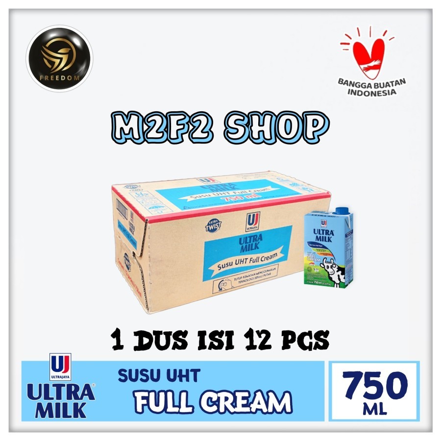 Jual Susu Ultra Milk Rasa Full Cream Kotak UHT | Plain - 1000 ml | 1 ...