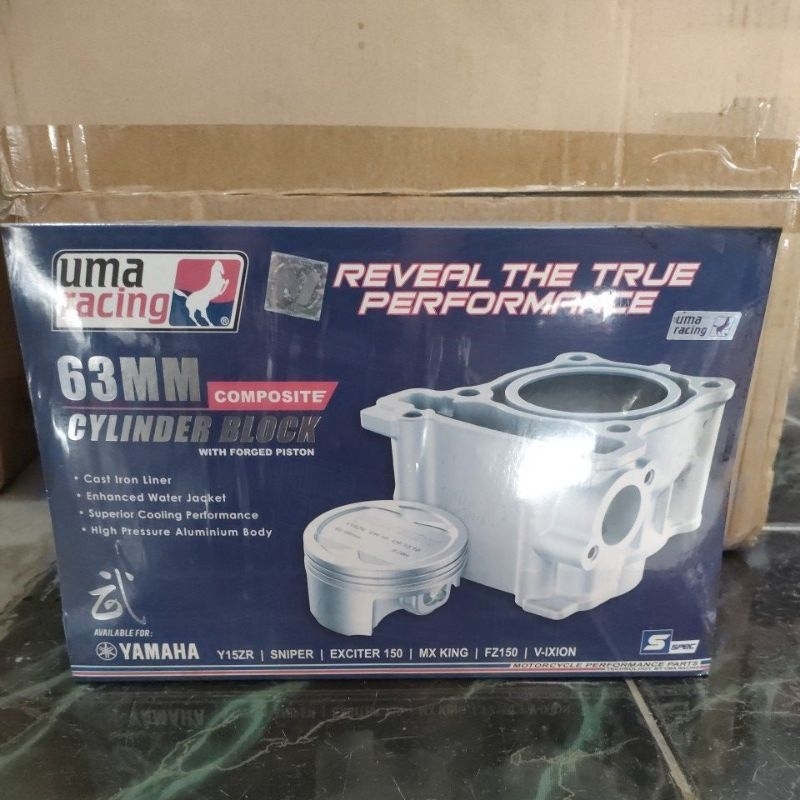 Jual Uma Racing Ceramic Cylinder Block blok seher set Jupiter Mx 135 Mx King Vixion 62 65 mm ...