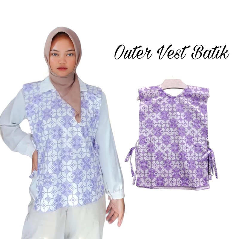 Jual Outer Vest Batik Vest07 Motif Kawung Batik Wanita Modern | Shopee ...