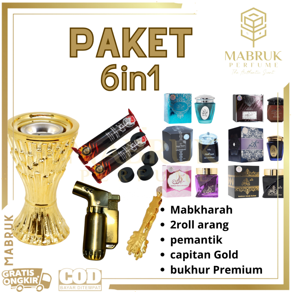 Jual PAKET SULTAN BUHUR 5in 1 MEWAH SUPER LENGKAP PRAPEN GOLD 15 CM ...