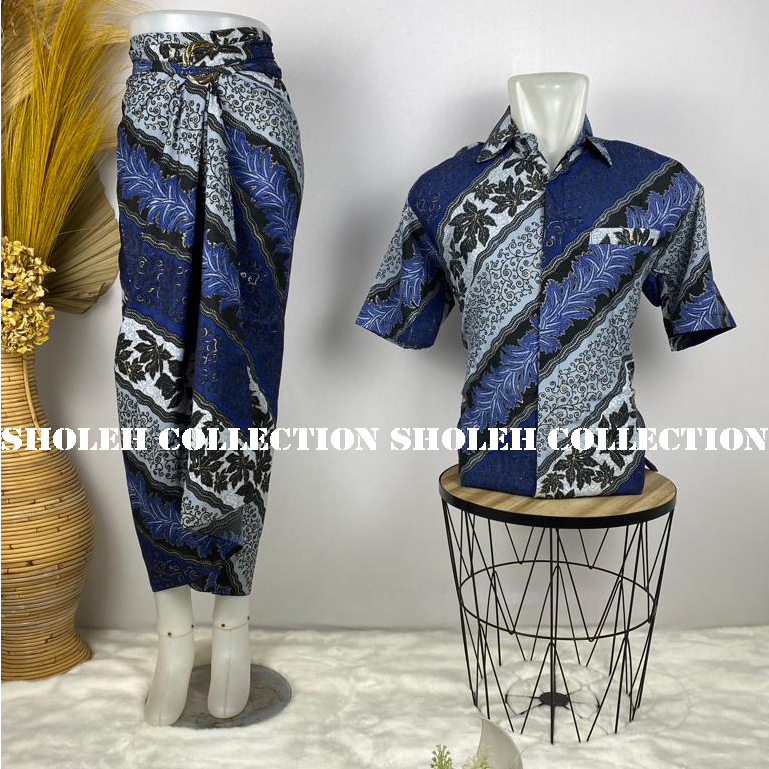 Jual { NEW MOTIF AUREL } BATIK COUPLE / BATIK LENGAN PENDEK / ROK LILIT ...