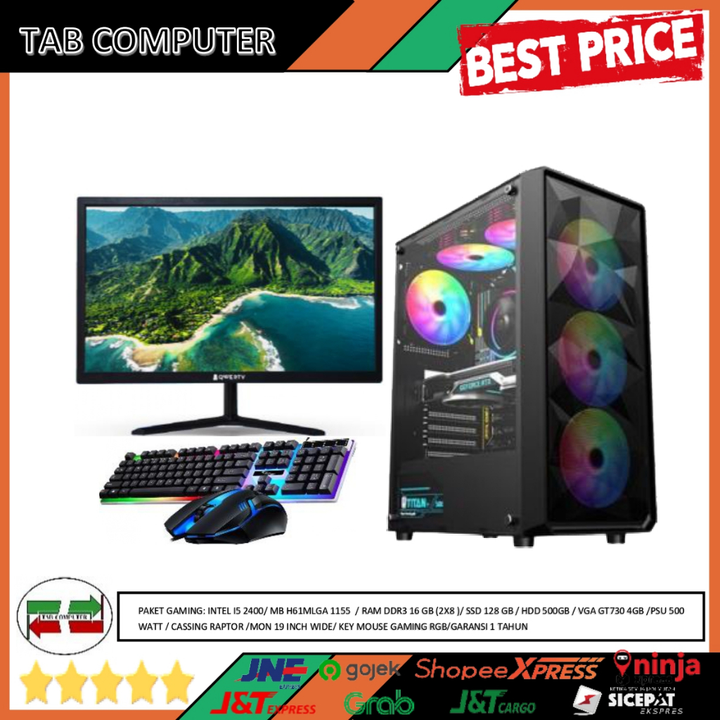 Jual PC Gaming Intel Core I5 Ram 16 GB ( VGA 4 GB ) Monitor 19 Inch ...