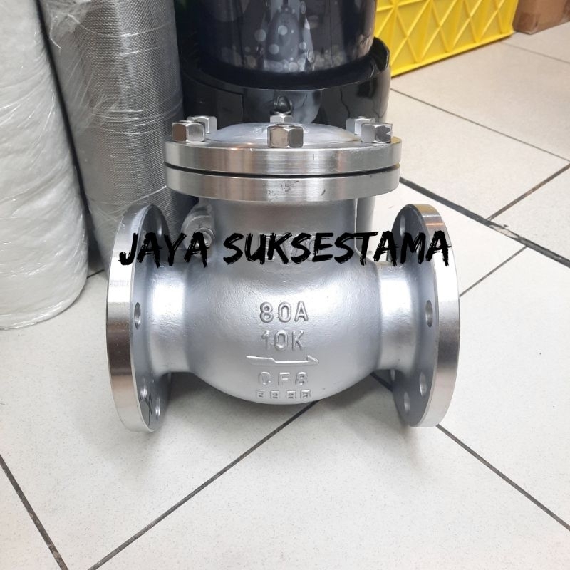 Jual SWING CHECK VALVE FLANGE JIS 10K STAINLESS SS 304 3" INCH DN 80 SS304 | Shopee Indonesia