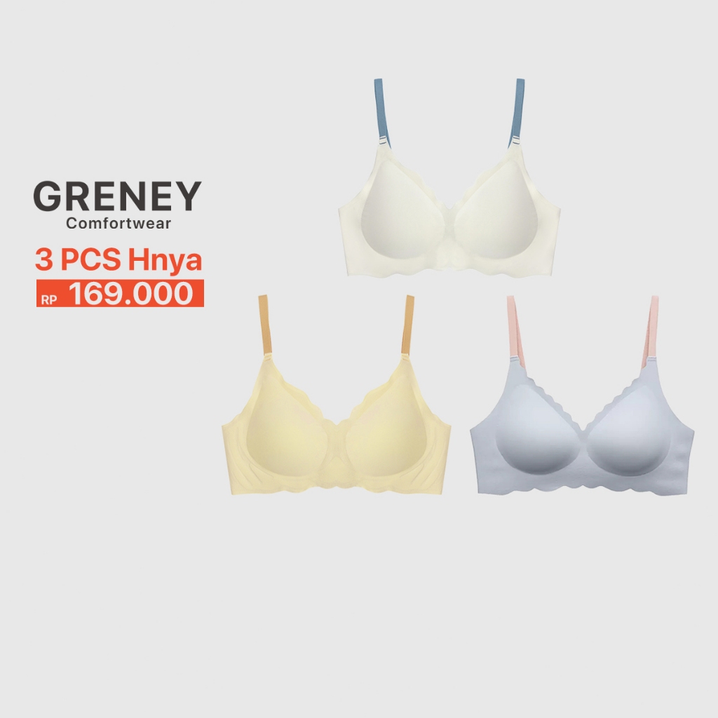 Jual GRENEY-Gbras-Paket bra (3PCS) Bra Gelombang Gesper 2 Push Up Bra ...