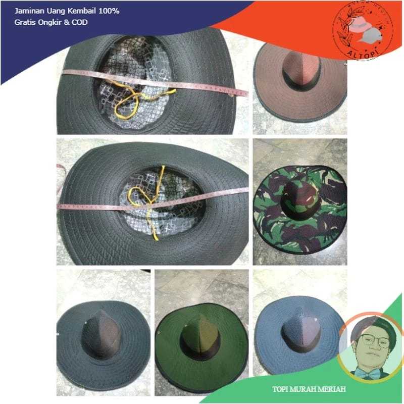 Jual Topi Rimba / TOPI PETANI // Topi Hiking / bucket Hat / topi gunung ...