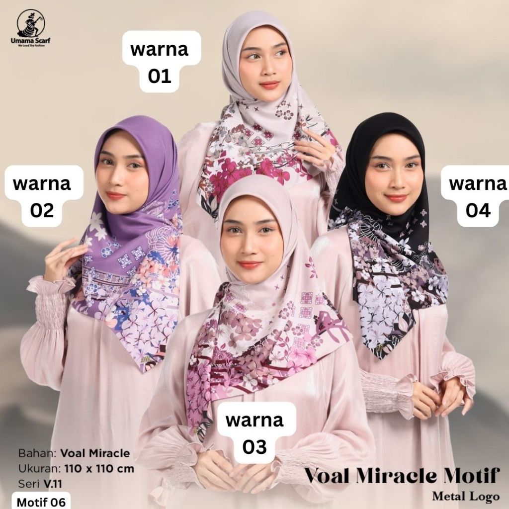 Jual Kerudung/Hijab Seragaman Motif Umama Scarf Voal miracle Motif icon ...