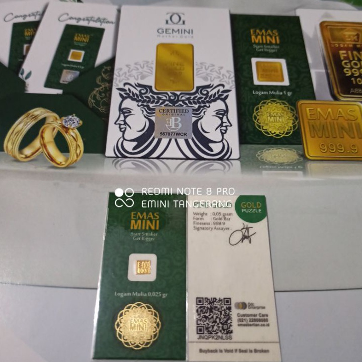 Jual Emas Mini 25gr Logam Mulia Emas Murni Emas Batangan 24K Kwitansi ...