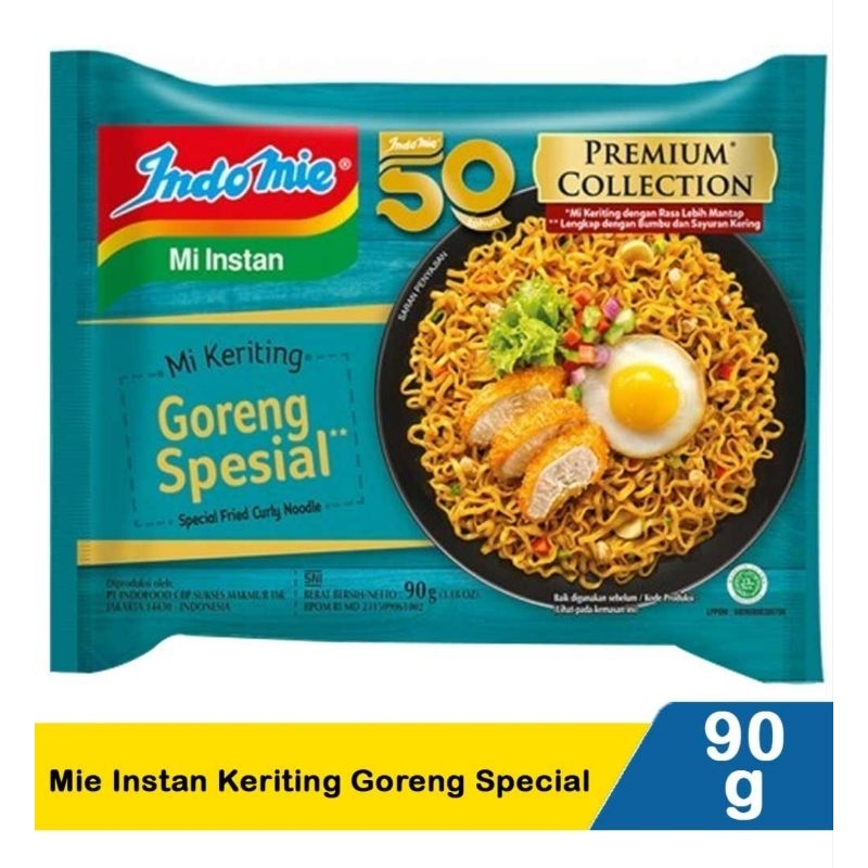 Jual Indomie Mie Instan Premium Mie Keriting Goreng Spesial Kemasan isi 90 gram | Shopee Indonesia