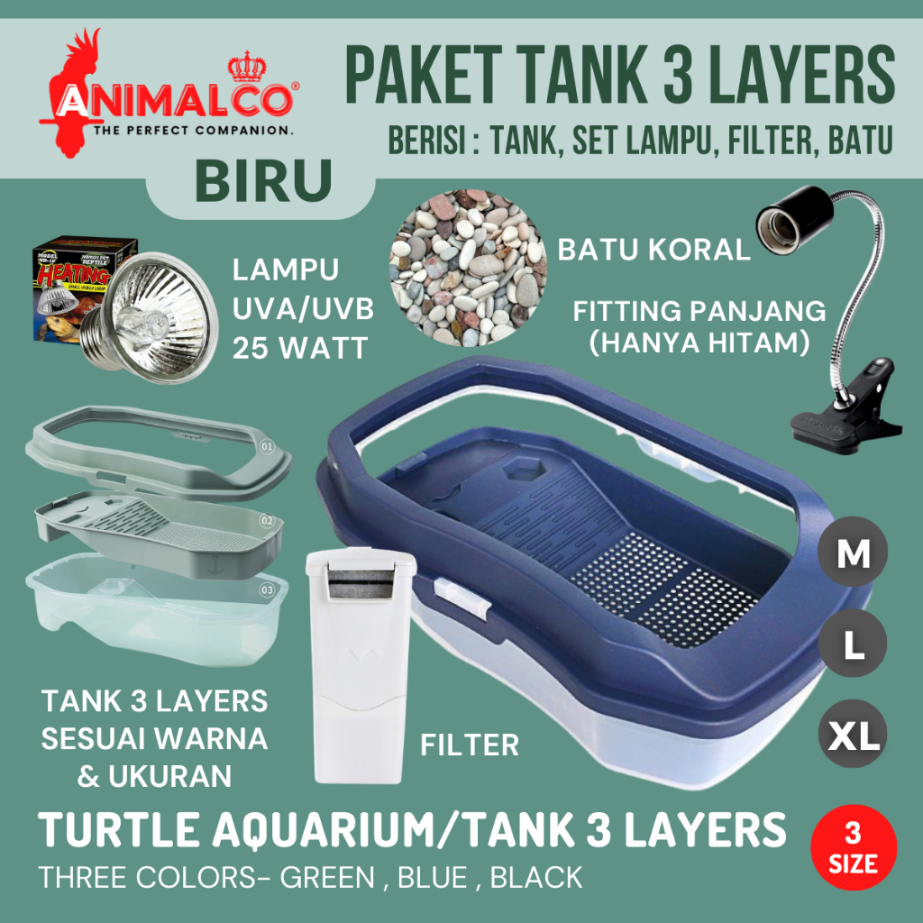 Jual TURTLE TANK AQUARIUM SIZE M & L AKUARIUM RUMAH BAK KANDANG EMBER TEMPAT KURA KURA AIR ...