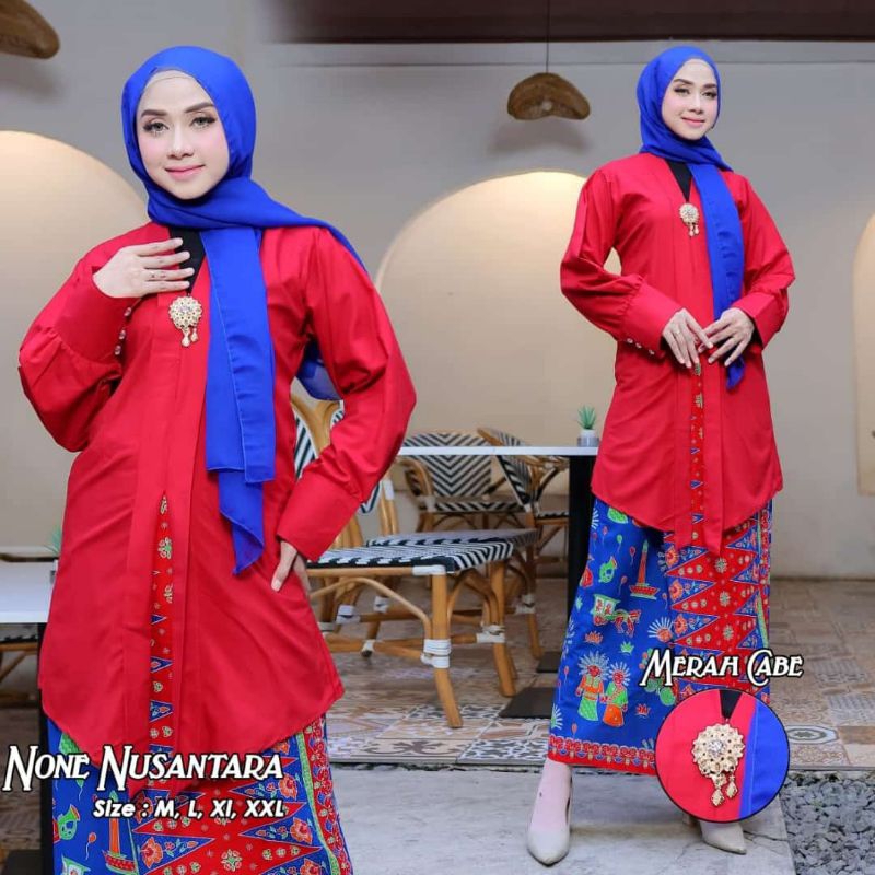 Jual Setelan Kebaya Tunik Abang None Betawi free Selendang /Kebaya ...