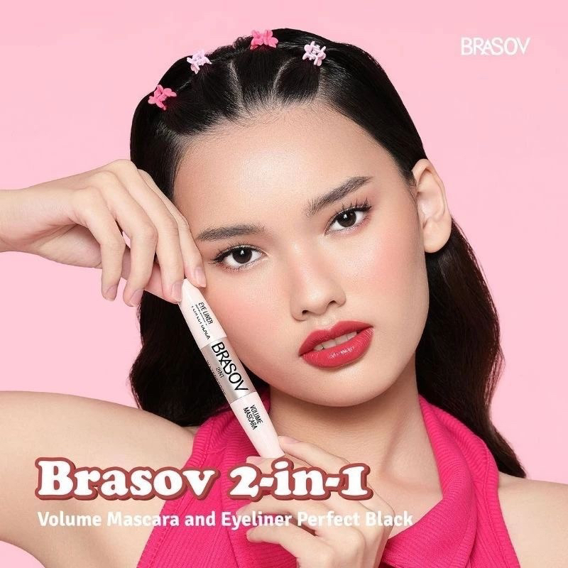 Jual Brasov Mascara Eyeliner 2 in 1 Perfect Black | Shopee Indonesia