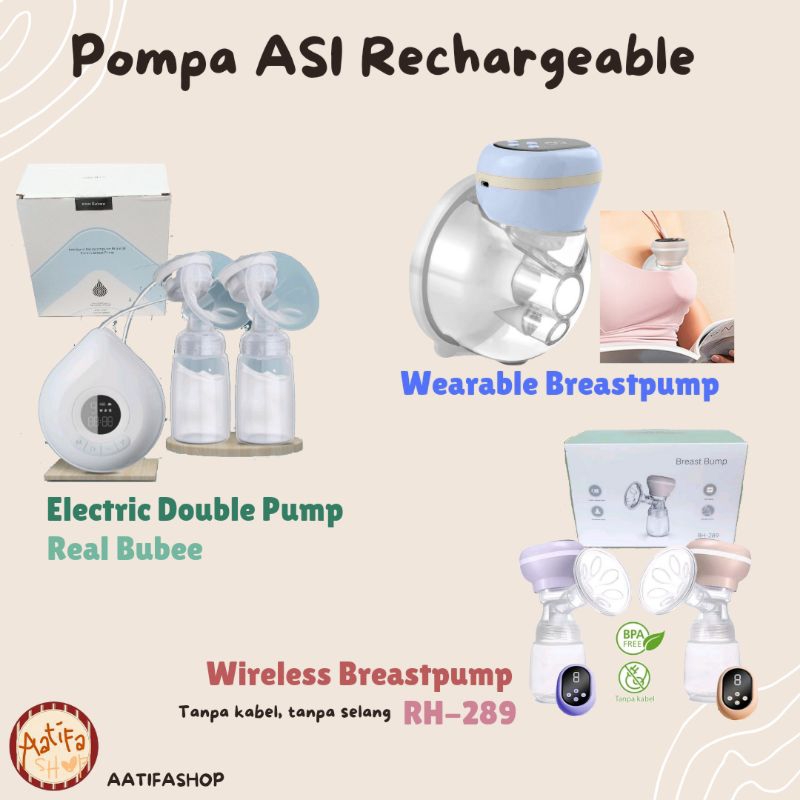 Jual BISA DICHARGE Pompa ASI Elektrik Real Bubee Rechargeable | Wireless Breast Pump RH-289 ...