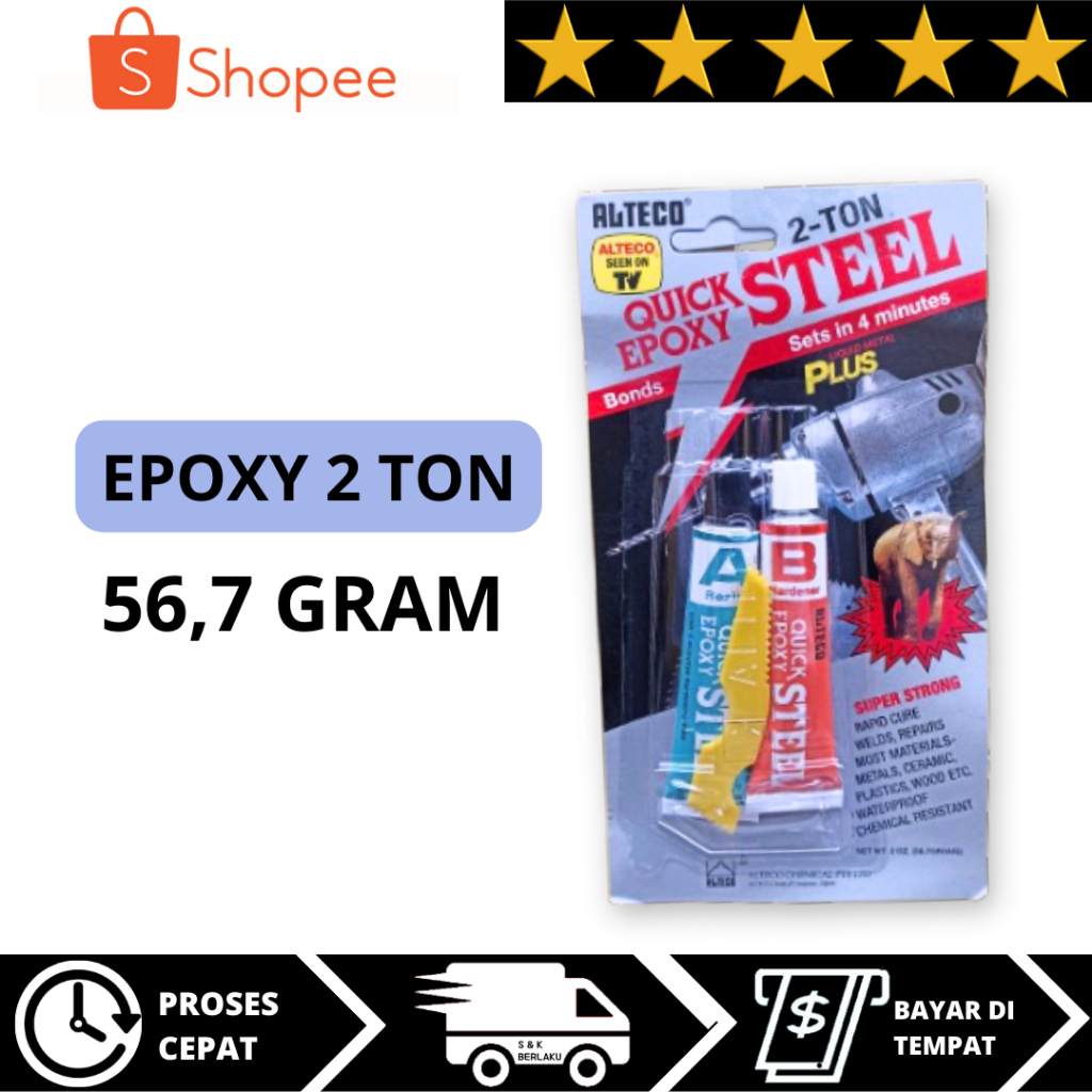 Jual Lem Besi ALTECO Quick Epoxy steel 2 ton 56.7 gram ORIGINAL DS ...
