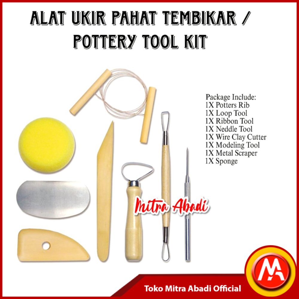 Jual Alat Ukir pahat Tembikar / Pottery Tool kit ( 1 SET ISI 8 PCS ...