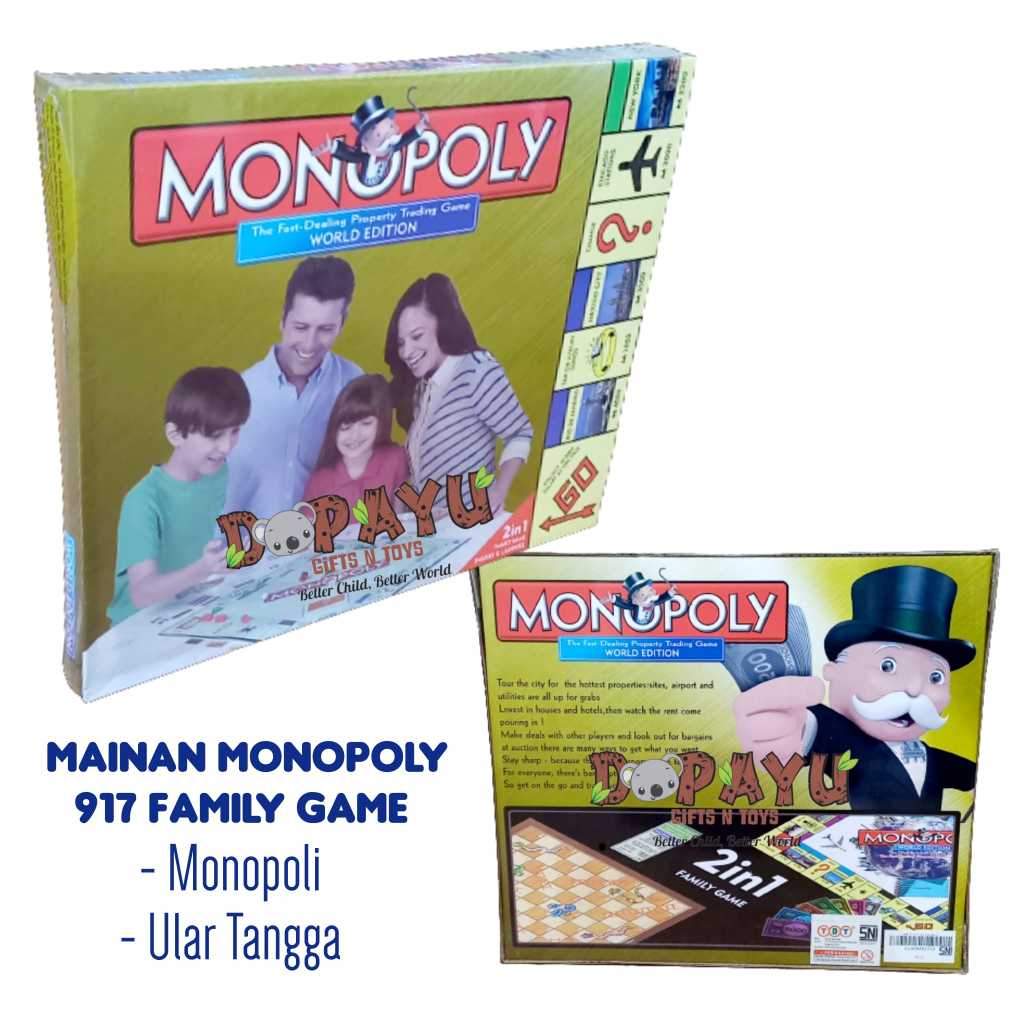 Jual Mainan Monopoly 917 2in1 Monopoli dan Ular Tangga Family Game ...