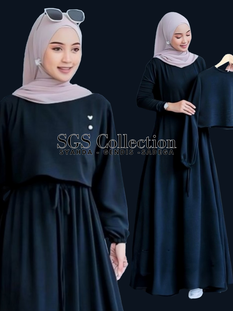 Jual gamis terbaru 2024 NAFISA Maxy SET2in1 Inner+outer Crop Gamis ...