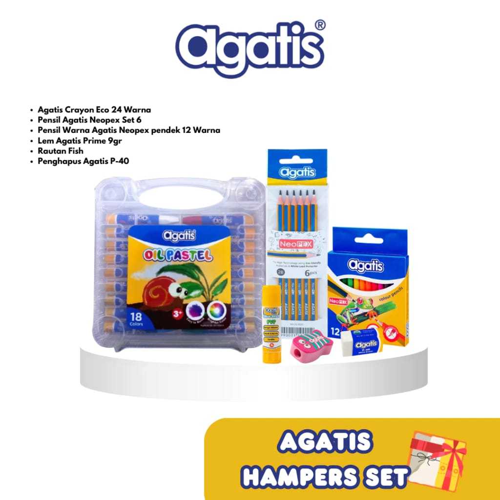 Jual PAKET ALAT TULIS DAN GAMBAR AGATIS FREE GIFT BOX + TEMPAT PENSIL ...