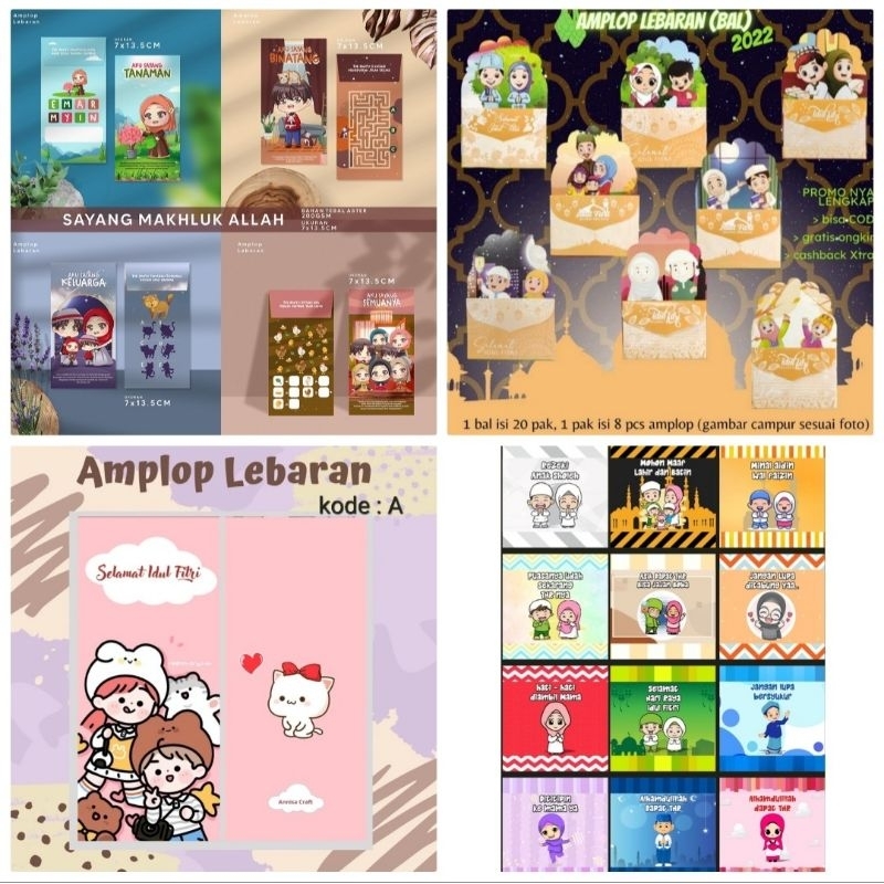 Jual amplop lebaran edukasi murah sudah di lem/siap pakai. | Shopee ...