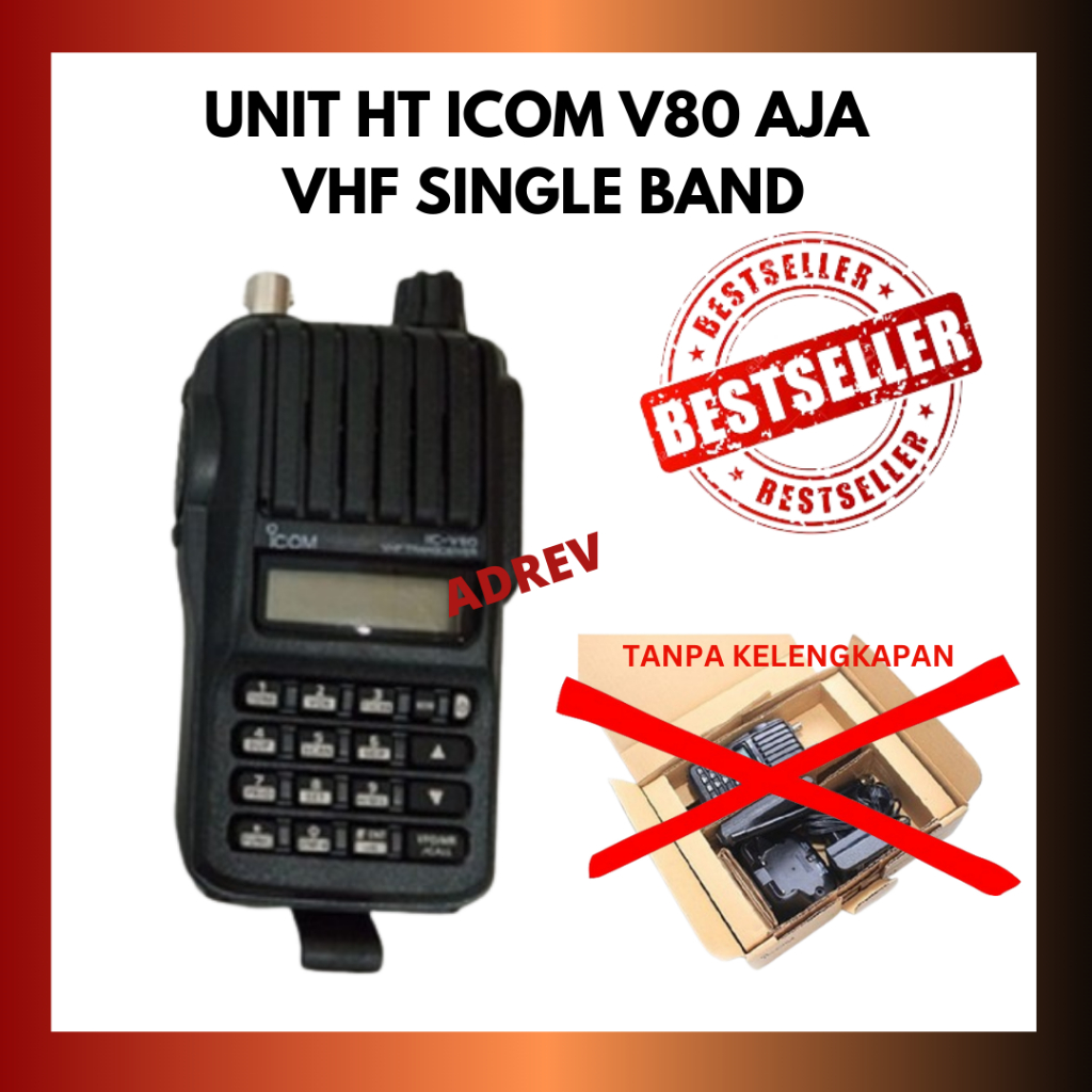 Jual UNIT HT HANDY TALKIE IC ICOM V 80 V80 HANYA HT AJA TANPA ANTENA BATTERY EARSET CAS DAN ...