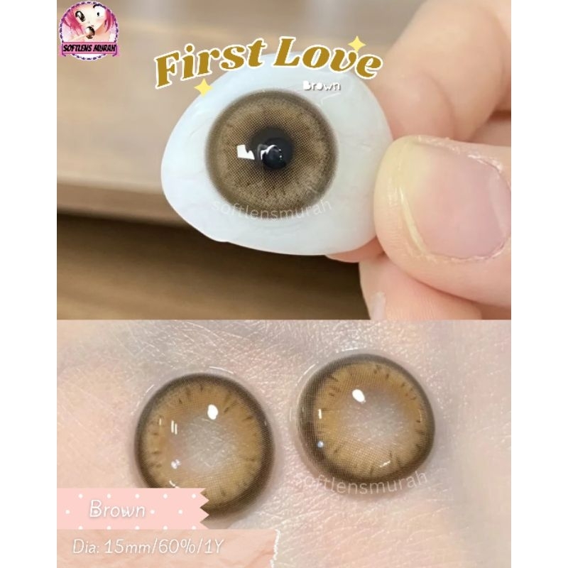 Jual NEW FIRST LOVE BROWN softlens 15mm Ala mata coklat asli cerah ...