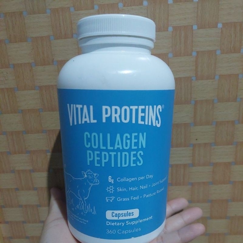 Jual vital proteins collagen peptides biru blue 360 capsule (preloved ...