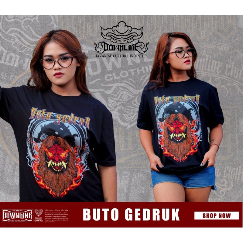 Jual KAOS DOWNLINE (BUTO GEDRUK SERIES) kaos budaya/kaos gedruk/kaos ...