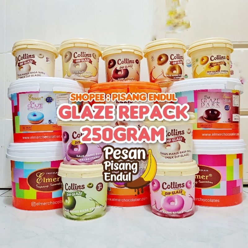 Jual Glaze Collins Elmer Dunia repack plastik 250gr Murah Asli | Shopee ...