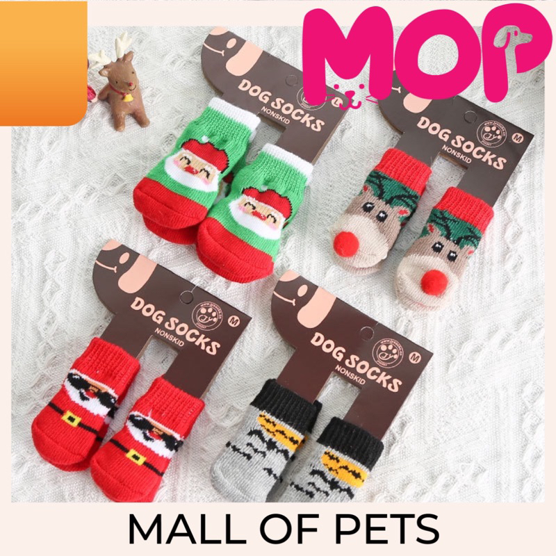 Jual Kaos Kaki Anjing Kucing Natal / Dog Cat Socks / Sepatu Anti Slip ...