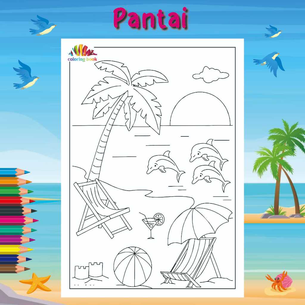 Jual KERTAS MEWARNAI / COLORING / KERTAS GAMBAR / PANTAI / KERTAS ...
