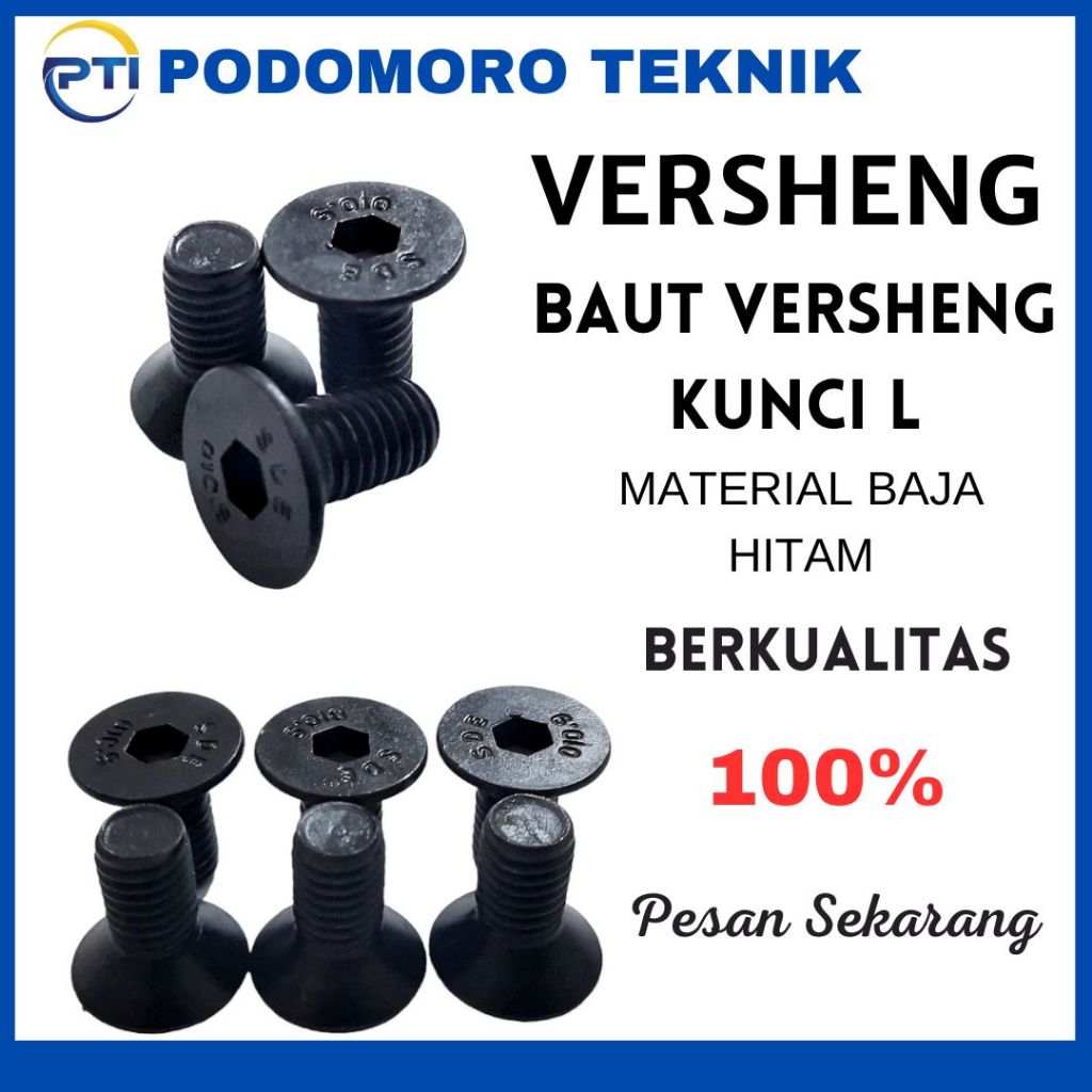 Jual Baut Baja Versheng M5x15 Baut Countersink M5*15 | Shopee Indonesia